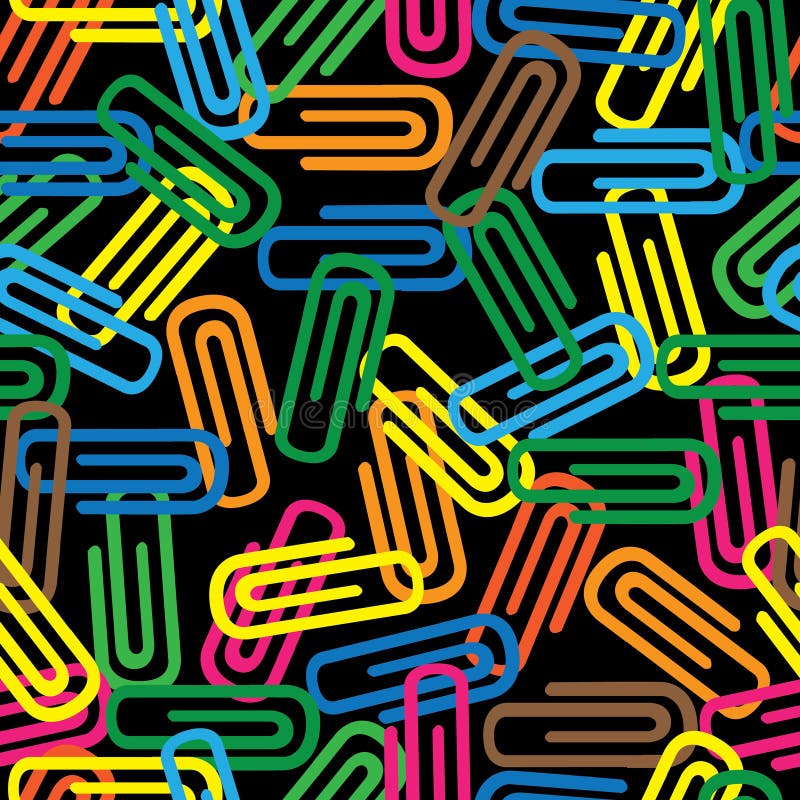 Seamless Pattern of Colored Paperclips Stock Vector - Illustration of ...
