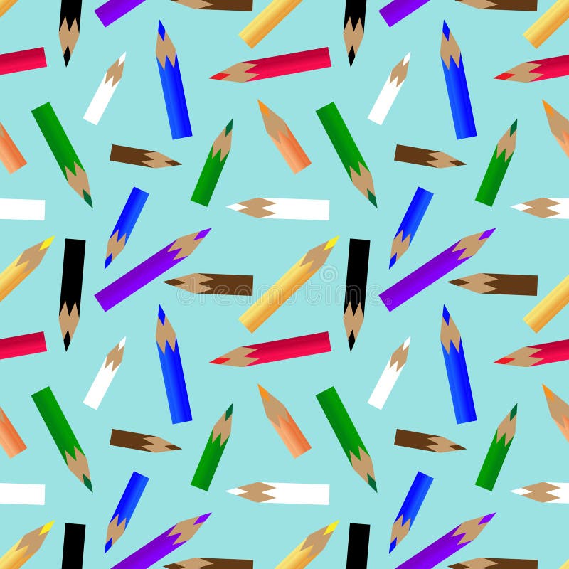 Seamless Pattern Colored Pencils for Background, Greeting Card ...