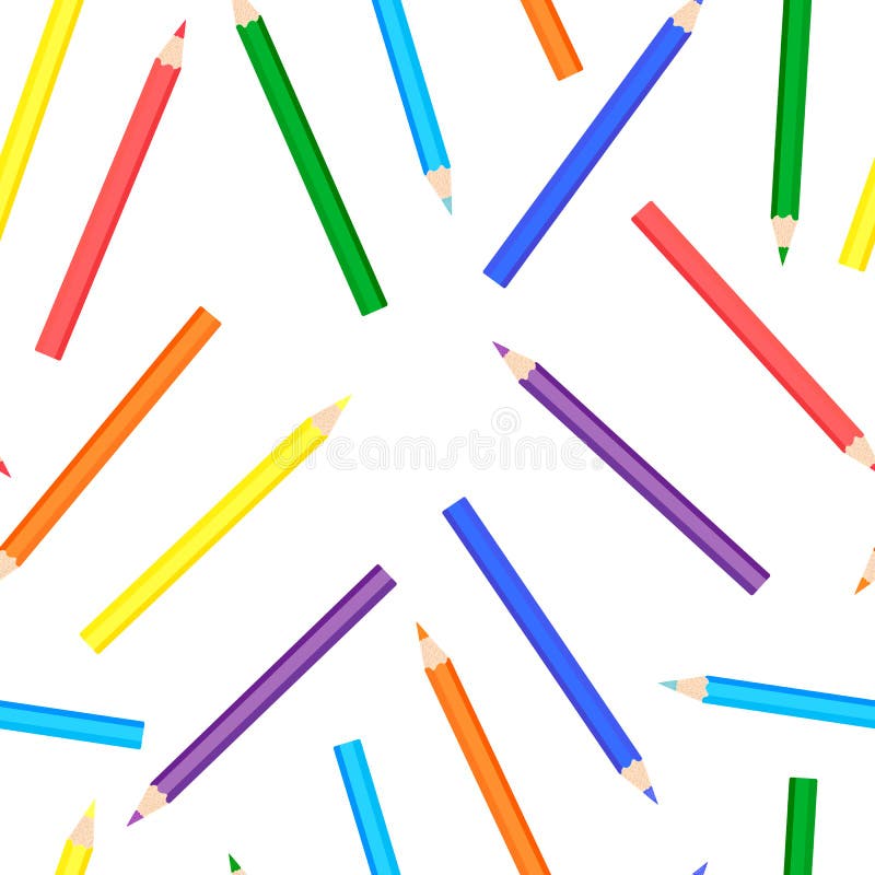 Pencils Seamless Rainbow Stock Illustrations – 599 Pencils Seamless ...