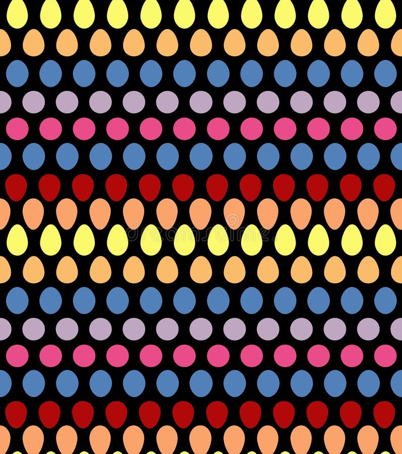 Seamless Pattern with Colored Polka Dots and Egg Shapes. for Holiday ...