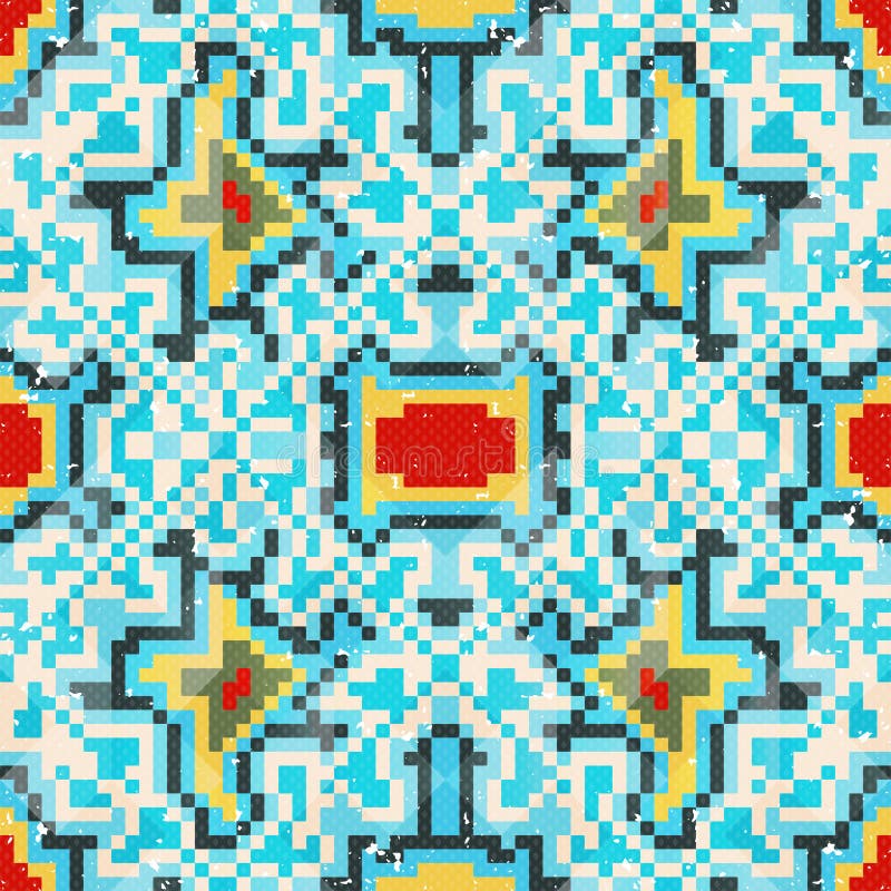 Seamless Pattern of Colored Small Pixels Stock Illustration ...