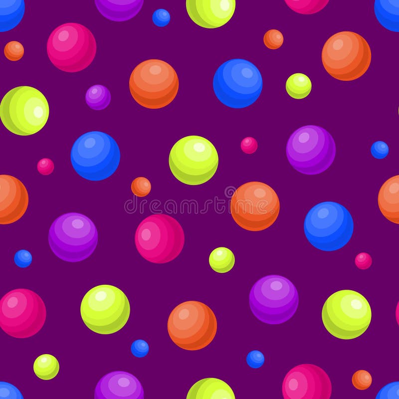 Seamless Pattern with Colored Spheres. Stock Vector - Illustration of ...