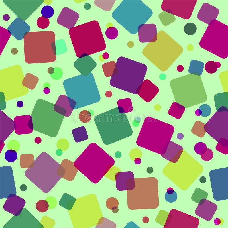 Seamless Pattern with Colored Squares and Circles. Modern Random Colors ...