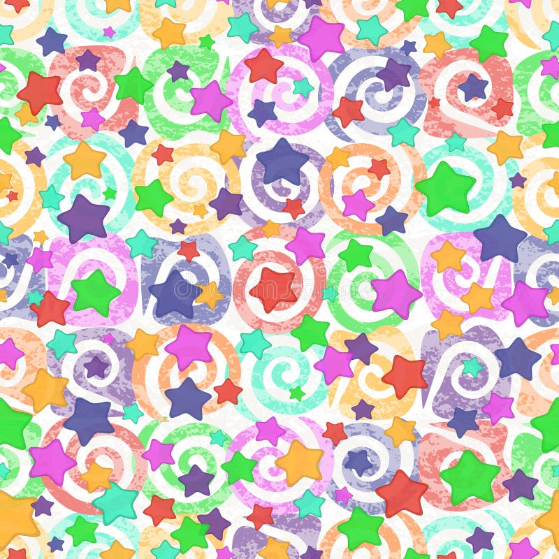 Seamless Pattern Colored Stars Stock Vector Illustration Of Ornament