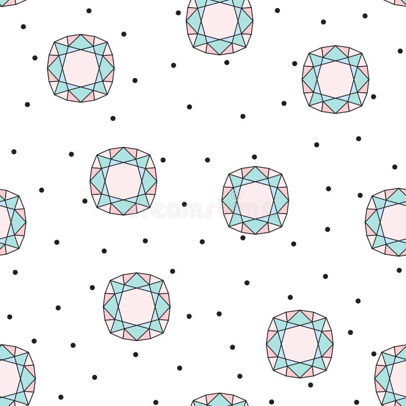 Seamless Pattern with Colored Stylized Diamond . Vector Background ...