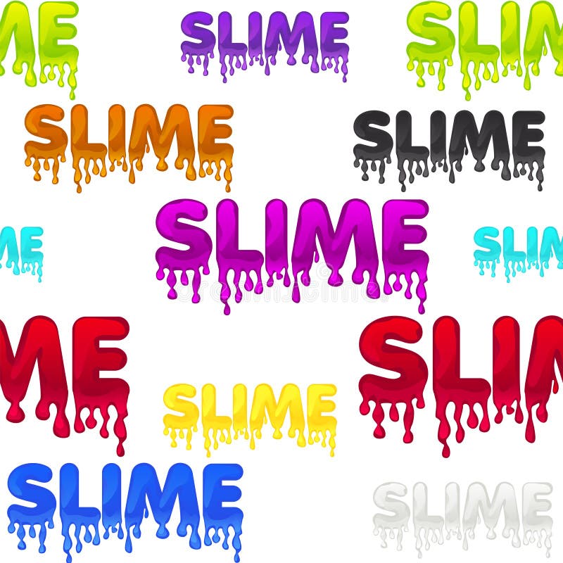 Seamless Pattern Colored Text Slime, White Texture with Sticky ...
