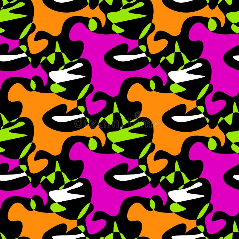 Seamless Pattern with Colorful Abstract Repeat Shapes Stock Vector ...