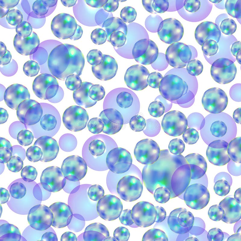 Seamless Pattern with Colorful Abstract Soap Bubbles on White Background Stock Vector ...