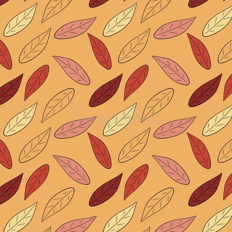 Seamless Pattern with Colorful Autumn Leaves on a Light Background ...