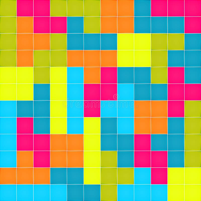 Seamless Pattern With Colorful Blocks Puzzle Stock Vector ...