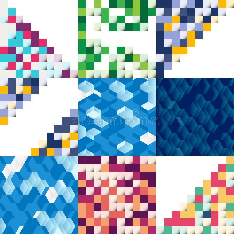 Seamless Pattern of Colorful Blocks with a Shadow Effect EPS10 Vector ...