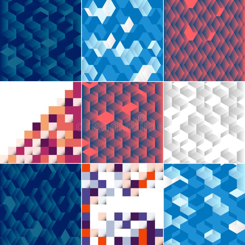 Seamless Pattern of Colorful Blocks with a Shadow Effect EPS10 Vector ...
