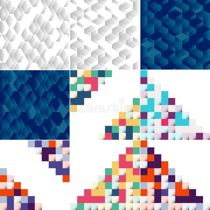 Seamless Pattern of Colorful Blocks with a Shadow Effect EPS10 Vector ...