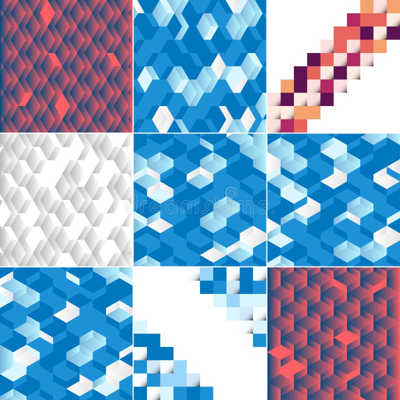 Seamless Pattern of Colorful Blocks with a Shadow Effect EPS10 Vector ...
