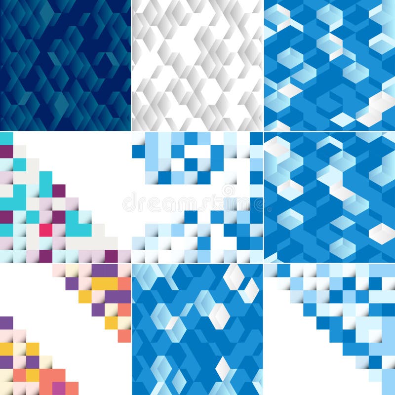 Seamless Pattern of Colorful Blocks with a Shadow Effect and a Gradient ...