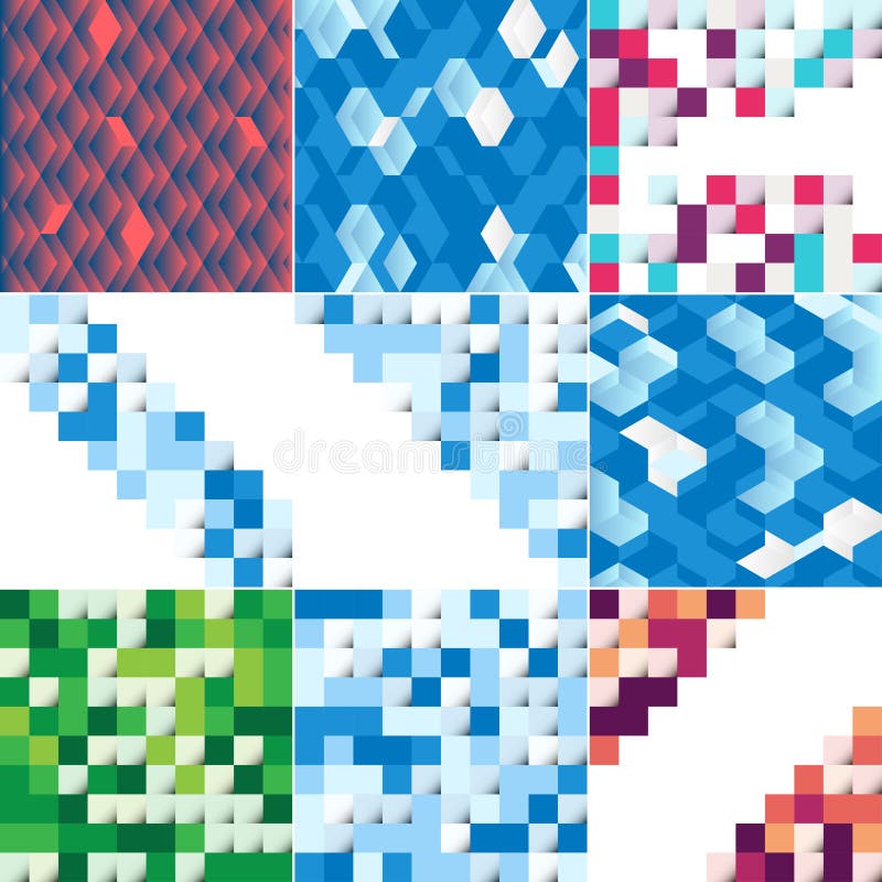 Seamless Pattern of Colorful Blocks with Shadow Eps10 Vector Format ...