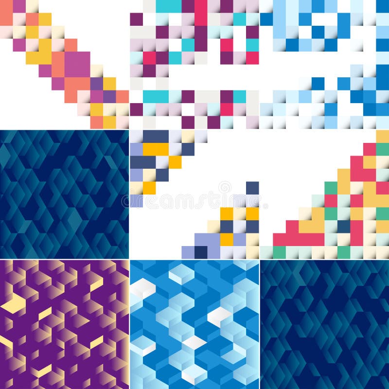 Seamless Pattern of Colorful Blocks with Shadow Eps10 Vector Format ...