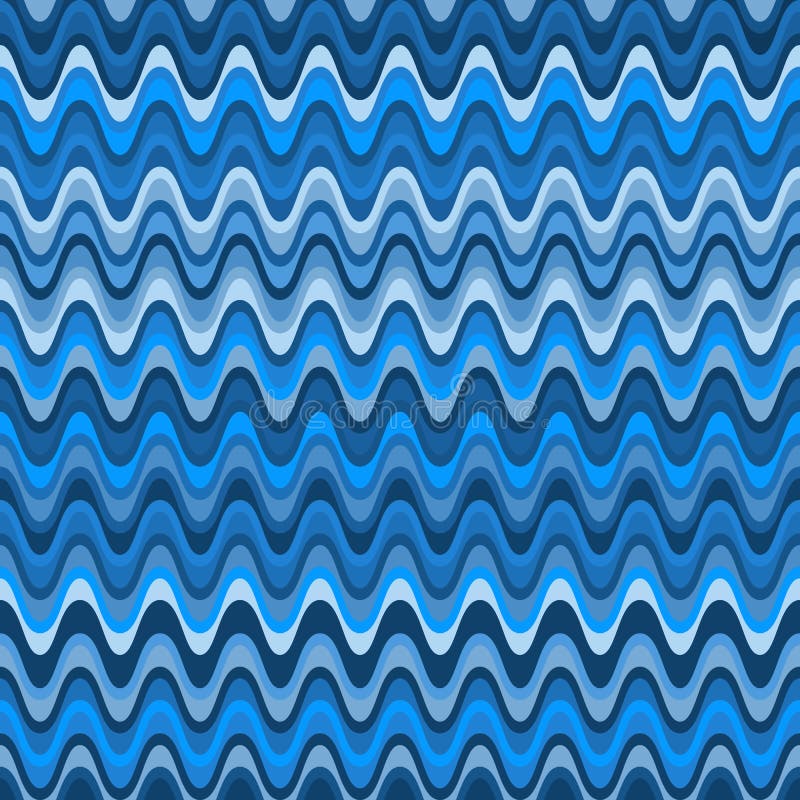 Seamless Pattern with Colorful Blue Waves Stock Vector - Illustration ...