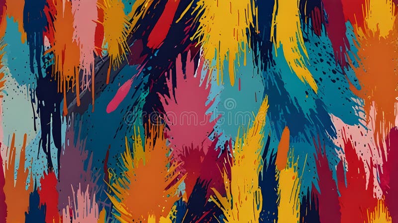 A Seamless Pattern of Colorful Brush Strokes in Different Textures and ...