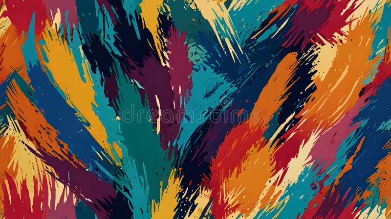 A Seamless Pattern of Colorful Brush Strokes in Different Textures and ...