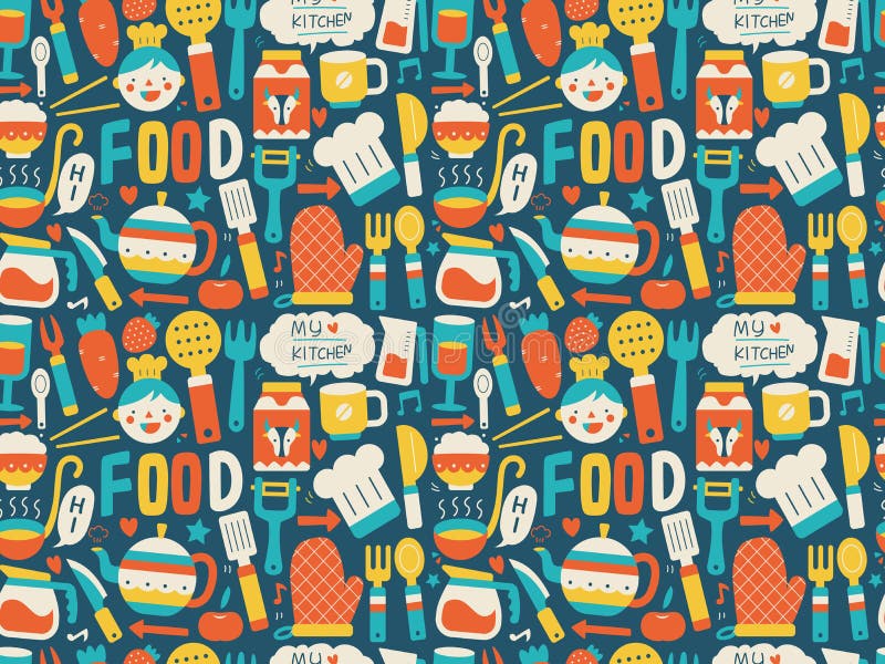 Seamless cooking pattern stock vector. Illustration of cook - 17261229