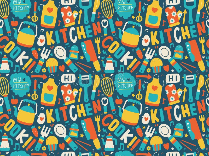 Seamless cooking pattern stock vector. Illustration of cook - 17261229