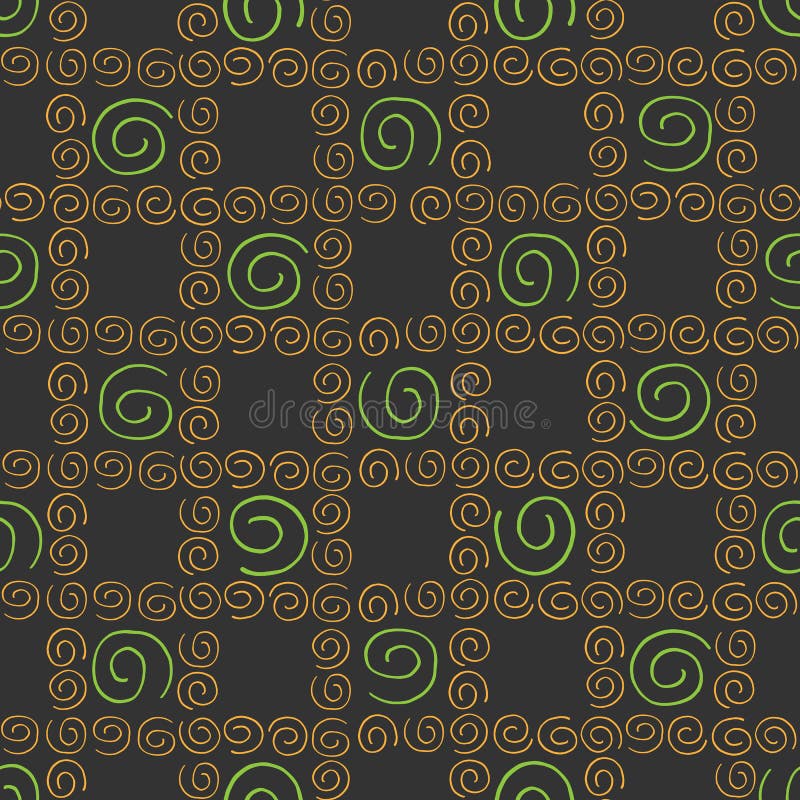 Seamless Pattern Colorful Curlicues Stock Vector - Illustration of ...