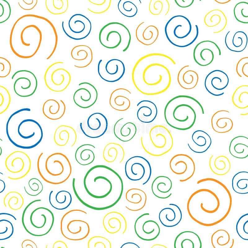 Seamless Pattern Colorful Curlicues Stock Vector - Illustration of ...