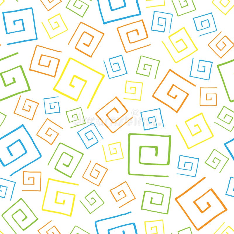 Seamless Pattern Colorful Curlicues Stock Vector - Illustration of ...