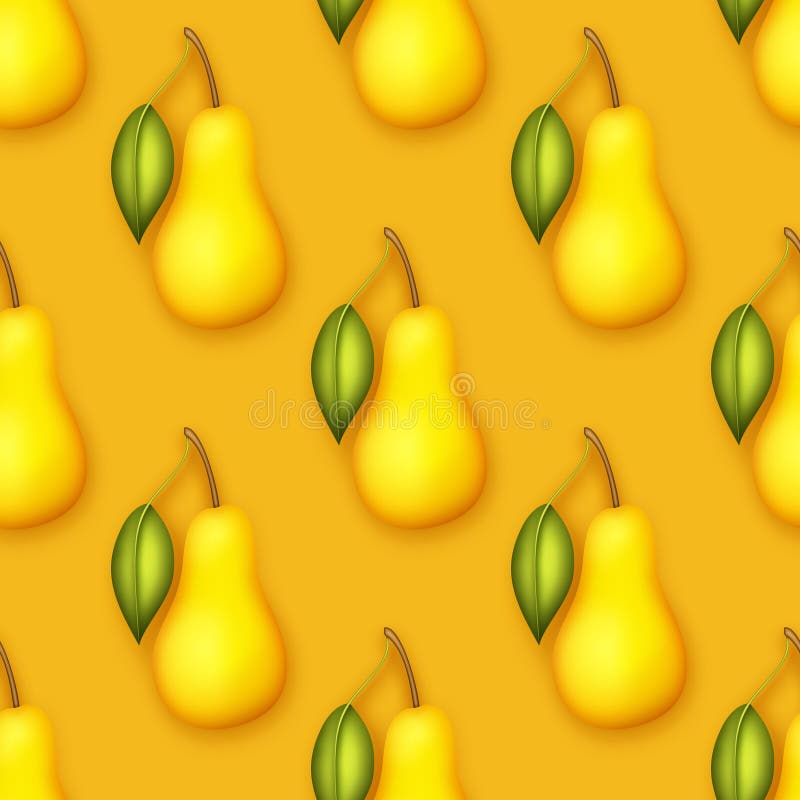 Seamless Pattern with Colorful Cute Pear in Modern Plastic Style Stock ...