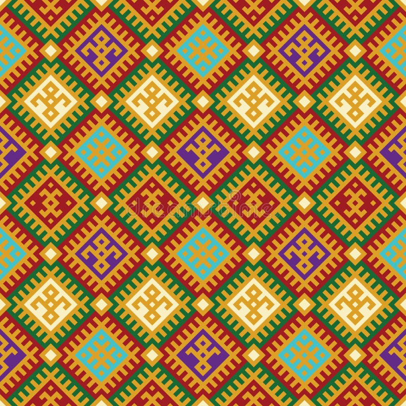 Seamless Pattern of Colorful Diamonds and Triangles. the Geometric ...