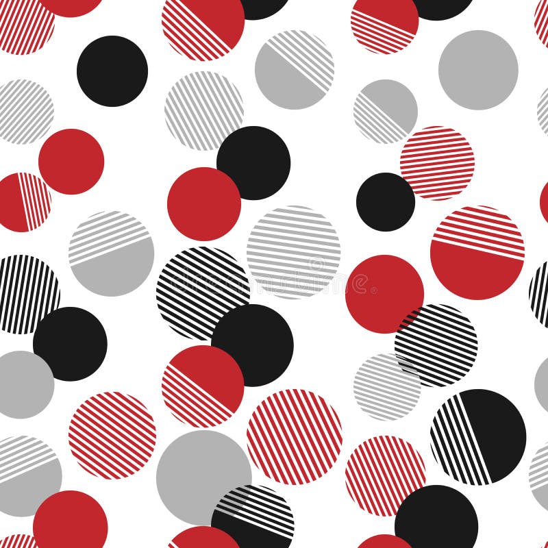 Seamless Pattern of Colorful Dots and Geometric Circle Modern on White ...