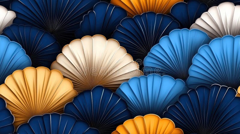 Seamless Pattern of Colorful Fan Shapes Creates Vibrant and Dynamic ...