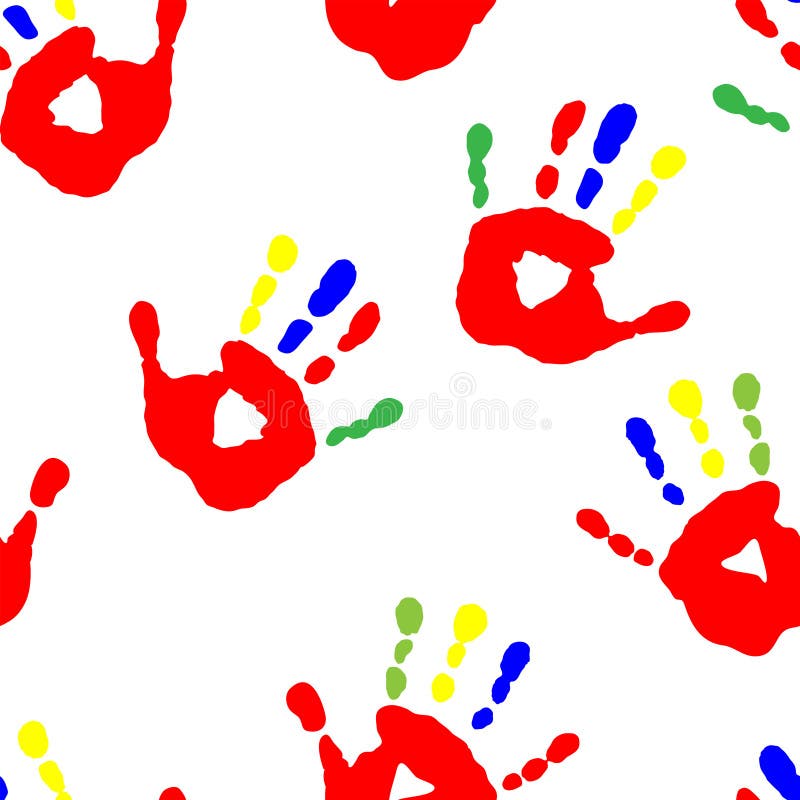 Multi Coloured Hand with Blue Circle Stock Illustration - Illustration ...
