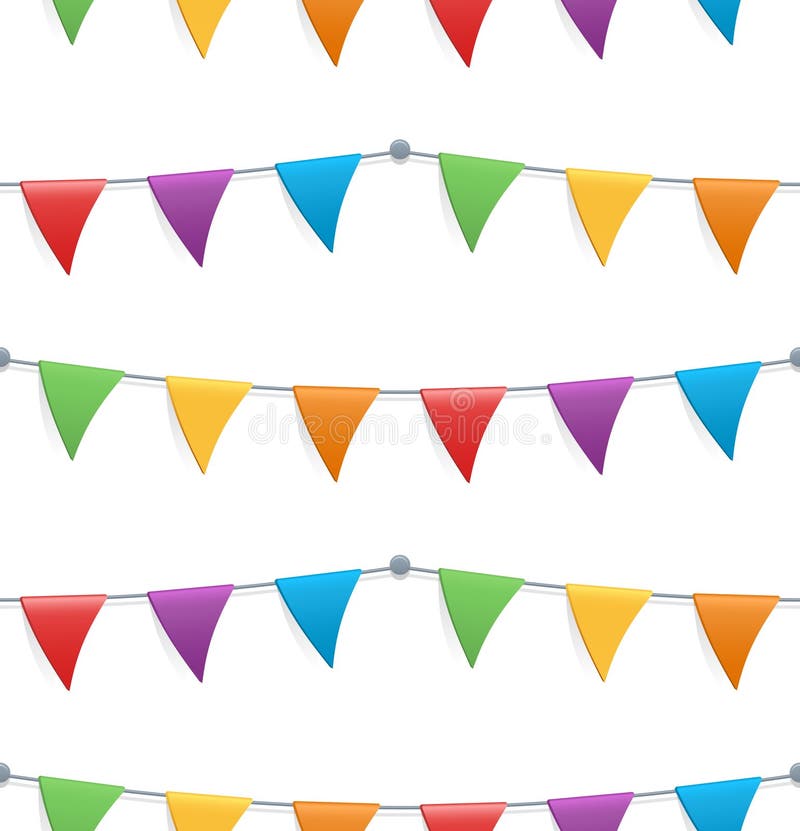 Seamless Pattern with Bunting Flags Stock Vector - Illustration of flag ...