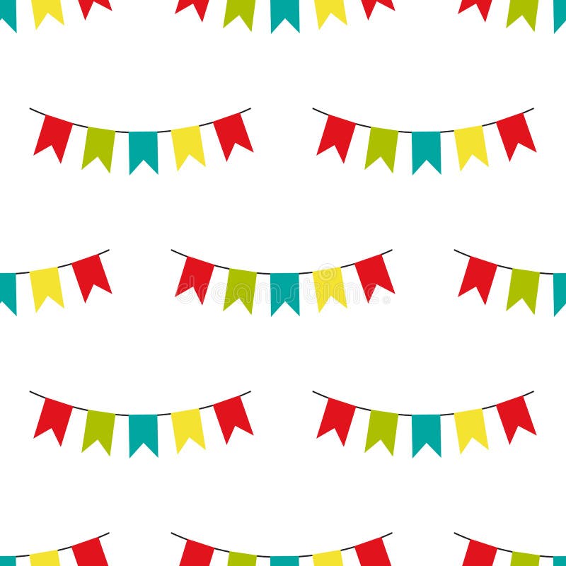 Seamless Pattern with Colorful Flags. Vector Pattern on White ...
