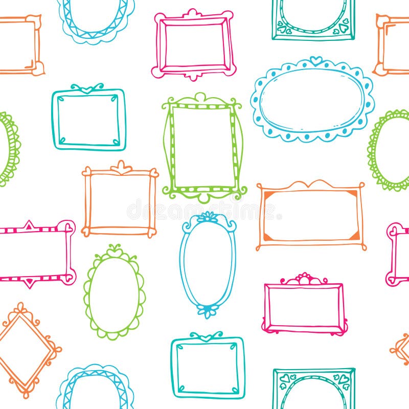 Seamless Pattern with Colorful Frames Stock Vector - Illustration of ...