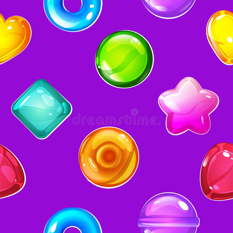 Seamless Pattern with Colorful Glossy Candys. Candy Texture Stock ...
