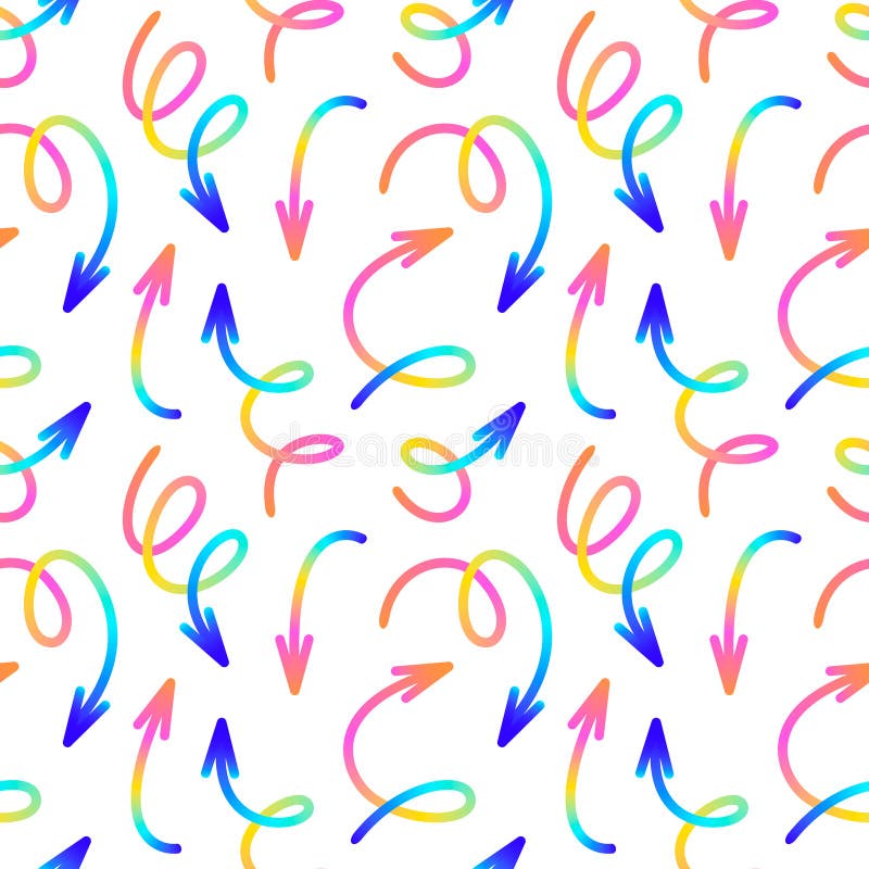 Seamless Pattern of Colorful Gradient Arrows Stock Illustration ...