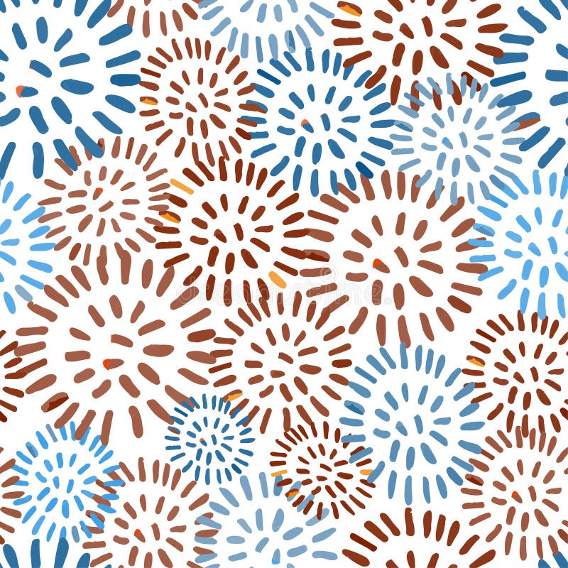 Seamless Pattern with Colorful Hand Drawn Abstract Round Elements ...
