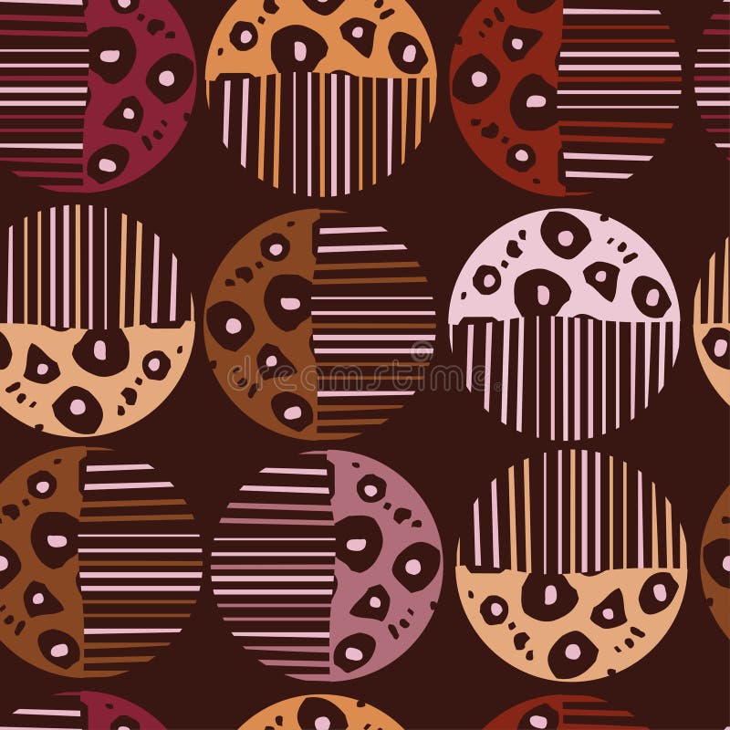 Seamless Pattern with Colorful Hand Drawn Abstract Round Elements ...