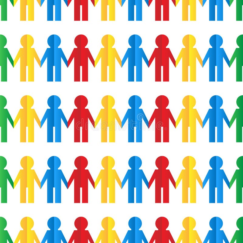 Yellow Human Figures Seamless Pattern Stock Illustration - Illustration ...