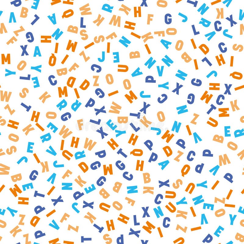 Seamless Pattern of Colorful Letters. Random Order Signs Stock Vector ...