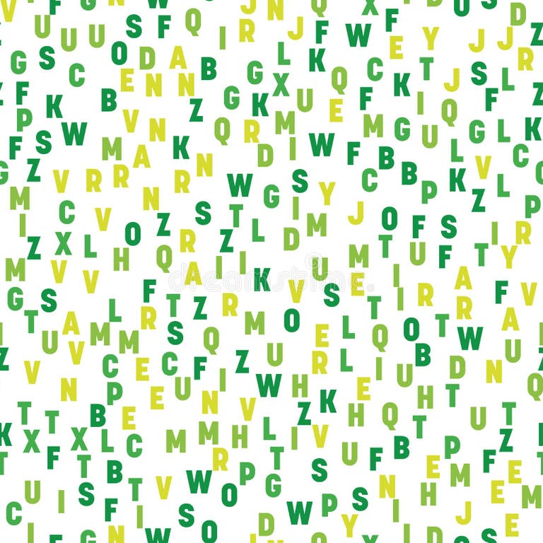 Seamless Pattern of Colorful Letters. Random Order Signs Stock Vector ...