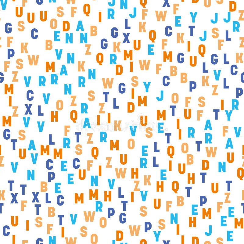 Seamless Pattern of Colorful Letters. Random Order Signs Stock Vector ...