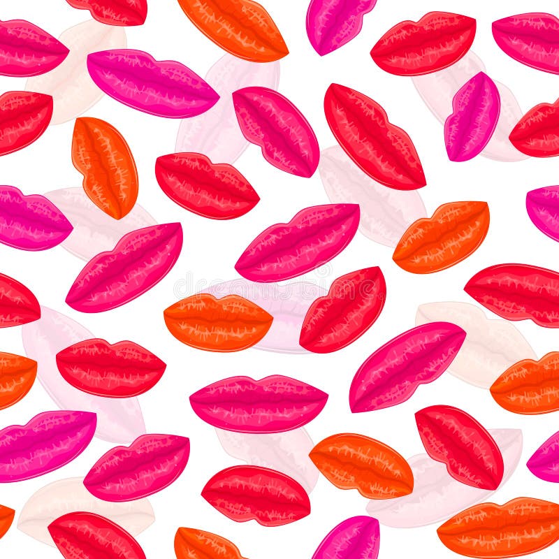 Seamless Pattern with Colorful Lips Stock Vector - Illustration of ...