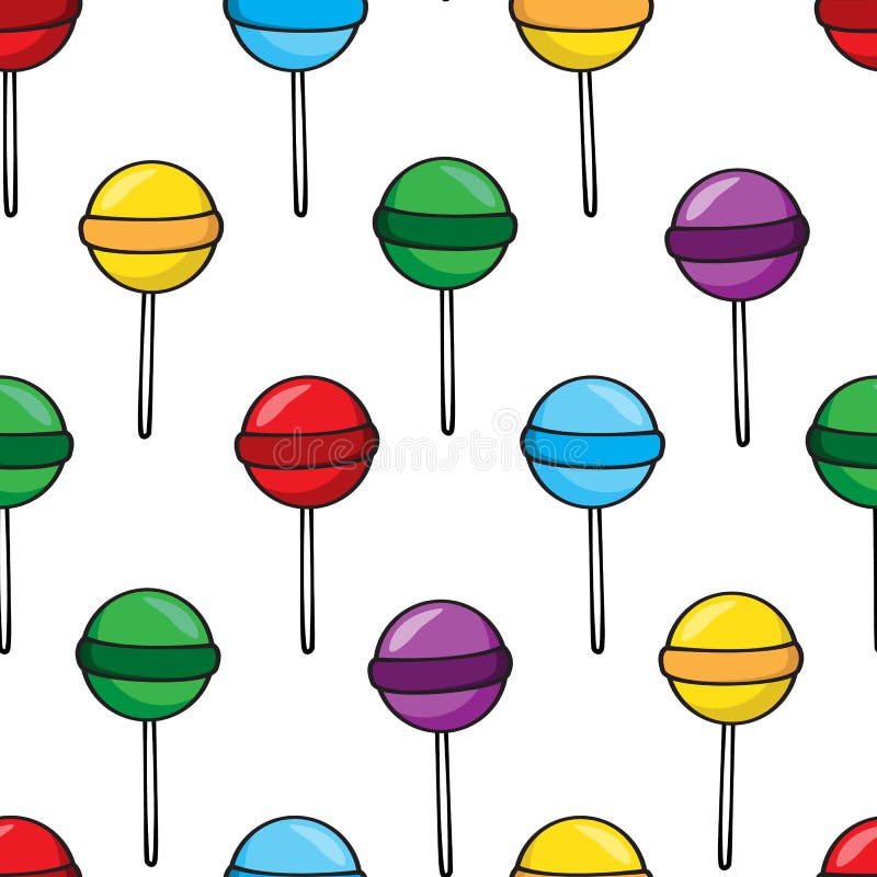 Seamless Pattern with Colorful Lollipops. Stock Vector - Illustration ...