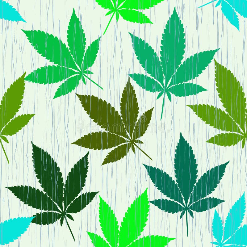 Seamless Pattern with Colorful Marijuana Leaves in the Rain Stock ...