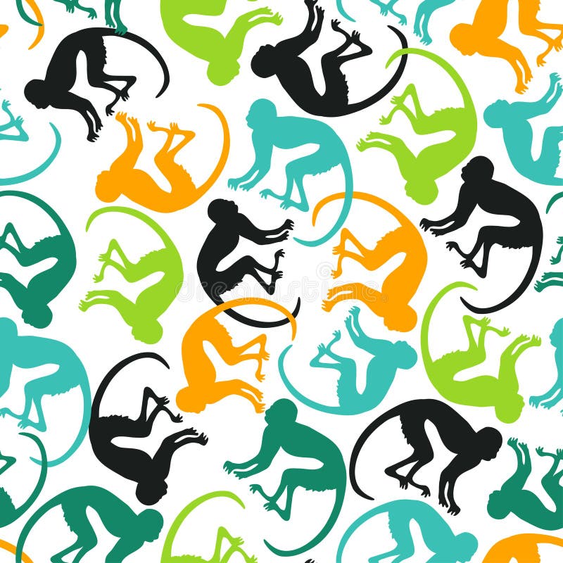Multi-colored Monkeys Seamless Background Stock Vector - Illustration ...
