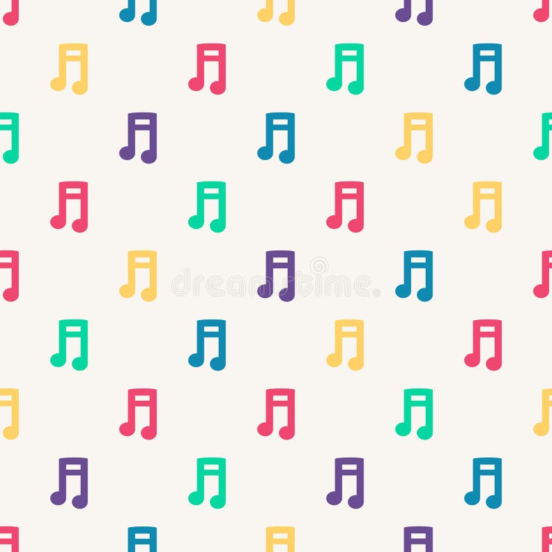 Seamless Pattern with Colorful Musical Notes. Stock Vector ...